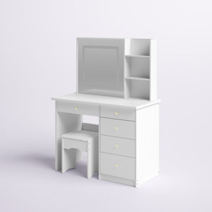 Etta Avenue™ Emilee 39.4'' Wide Vanity Set with Stool and Mirror ...