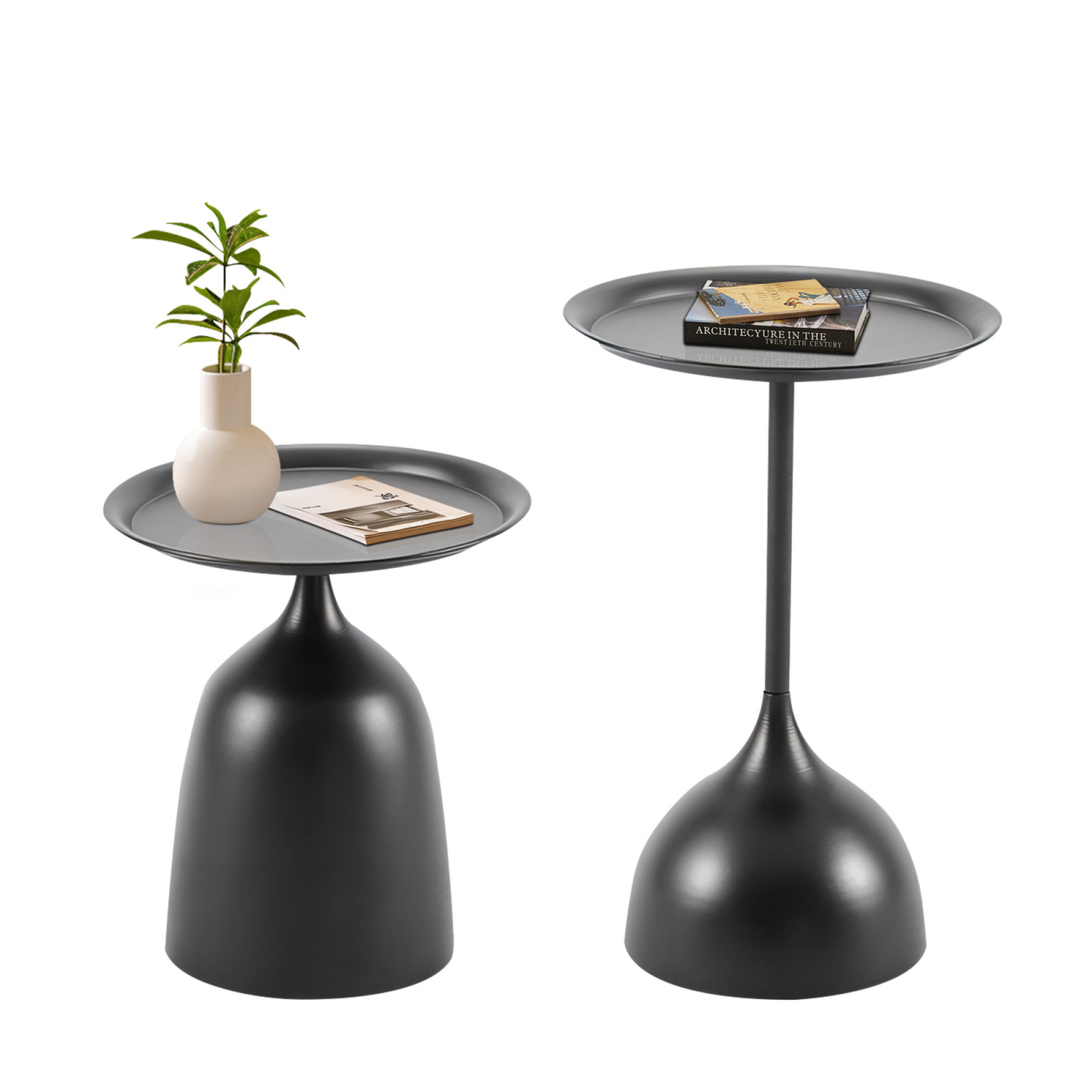 Ivy Bronx Modern minimalist side table in black, compact end table with ...