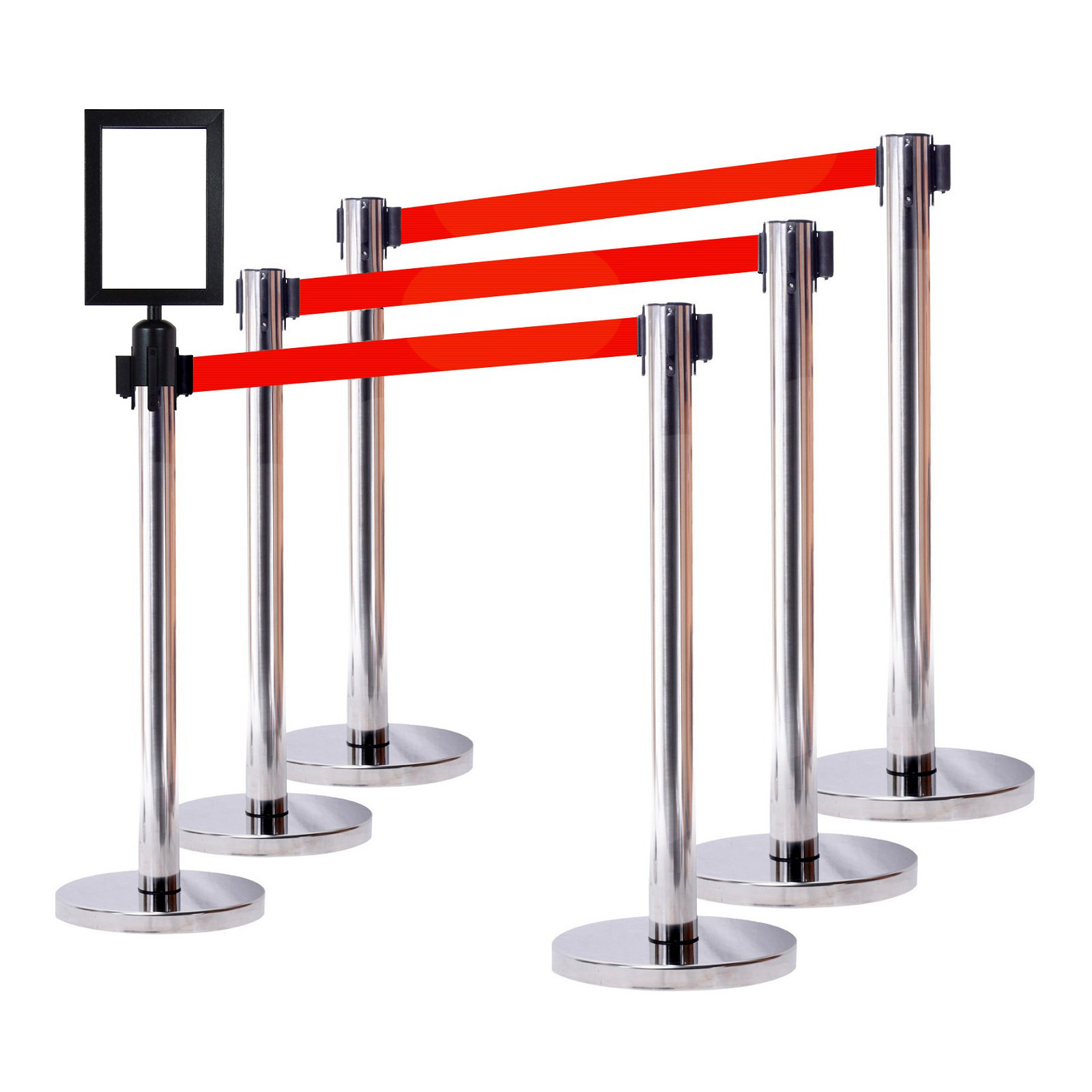 VIP Crowd Control 36" Retractable Belt Queue Safety Stanchion Barrier ...