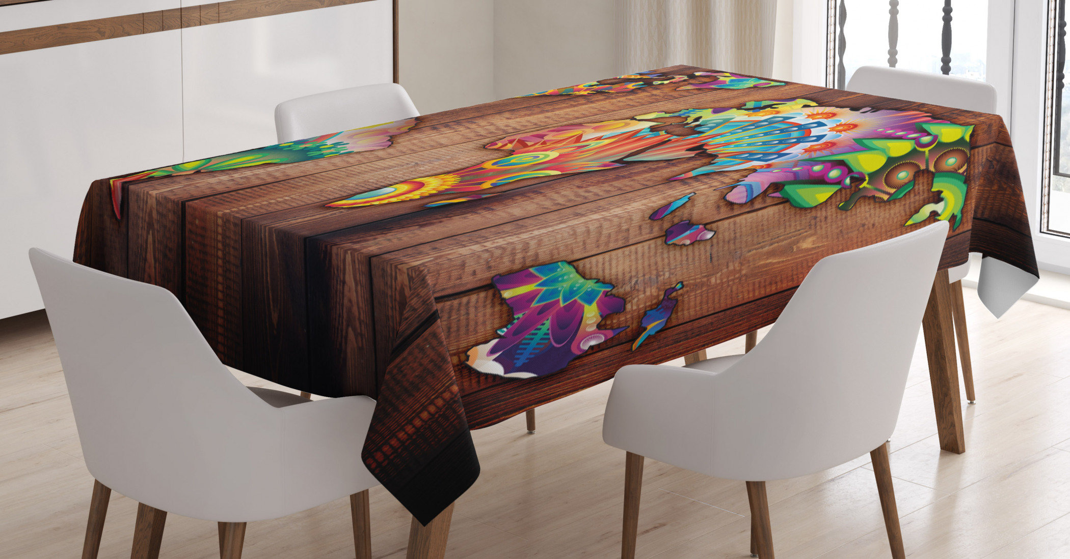 East Urban Home World Map Tablecloth | Wayfair