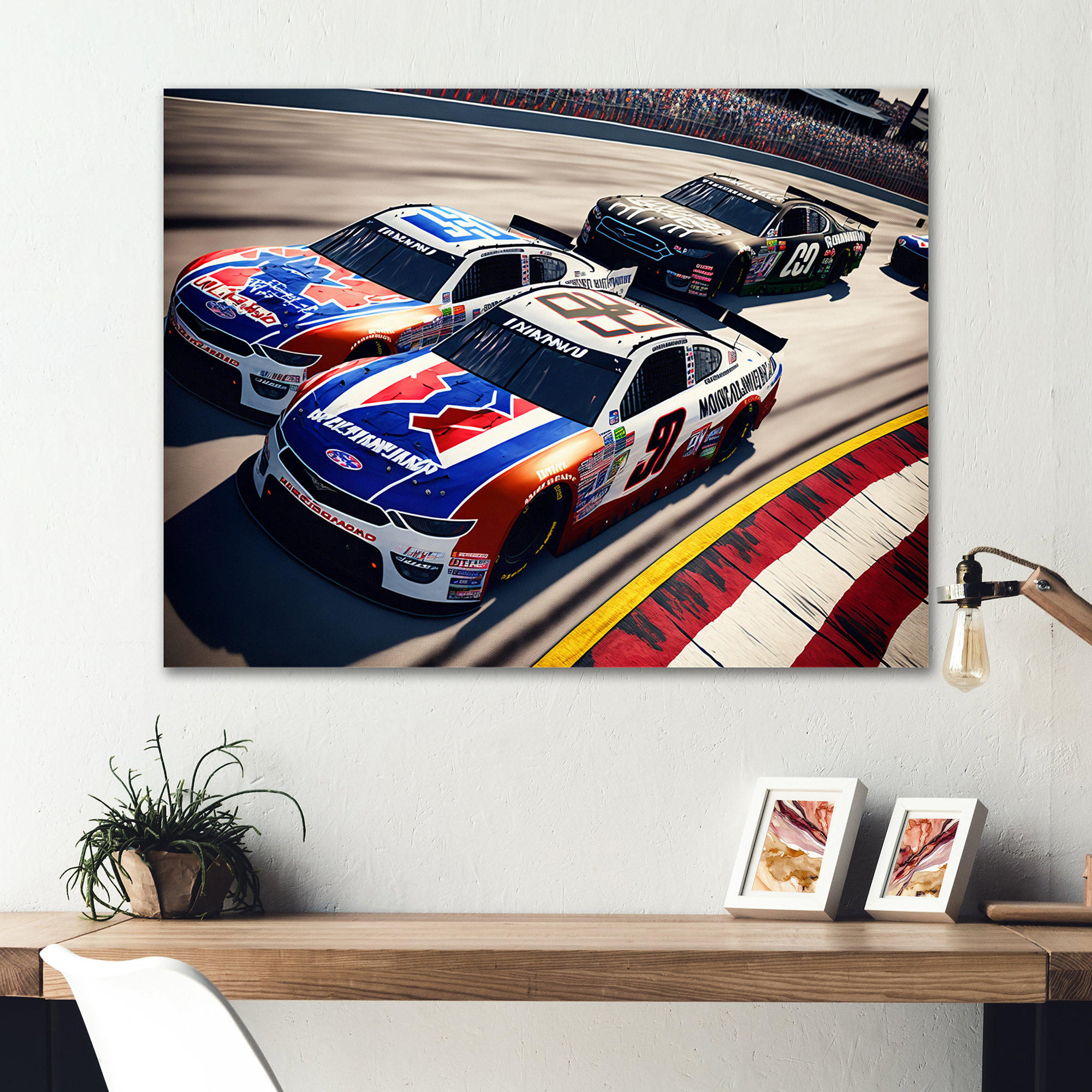 17 Stories Stock Car Racing Last Lap VII - Modern Metal Wall Décor ...