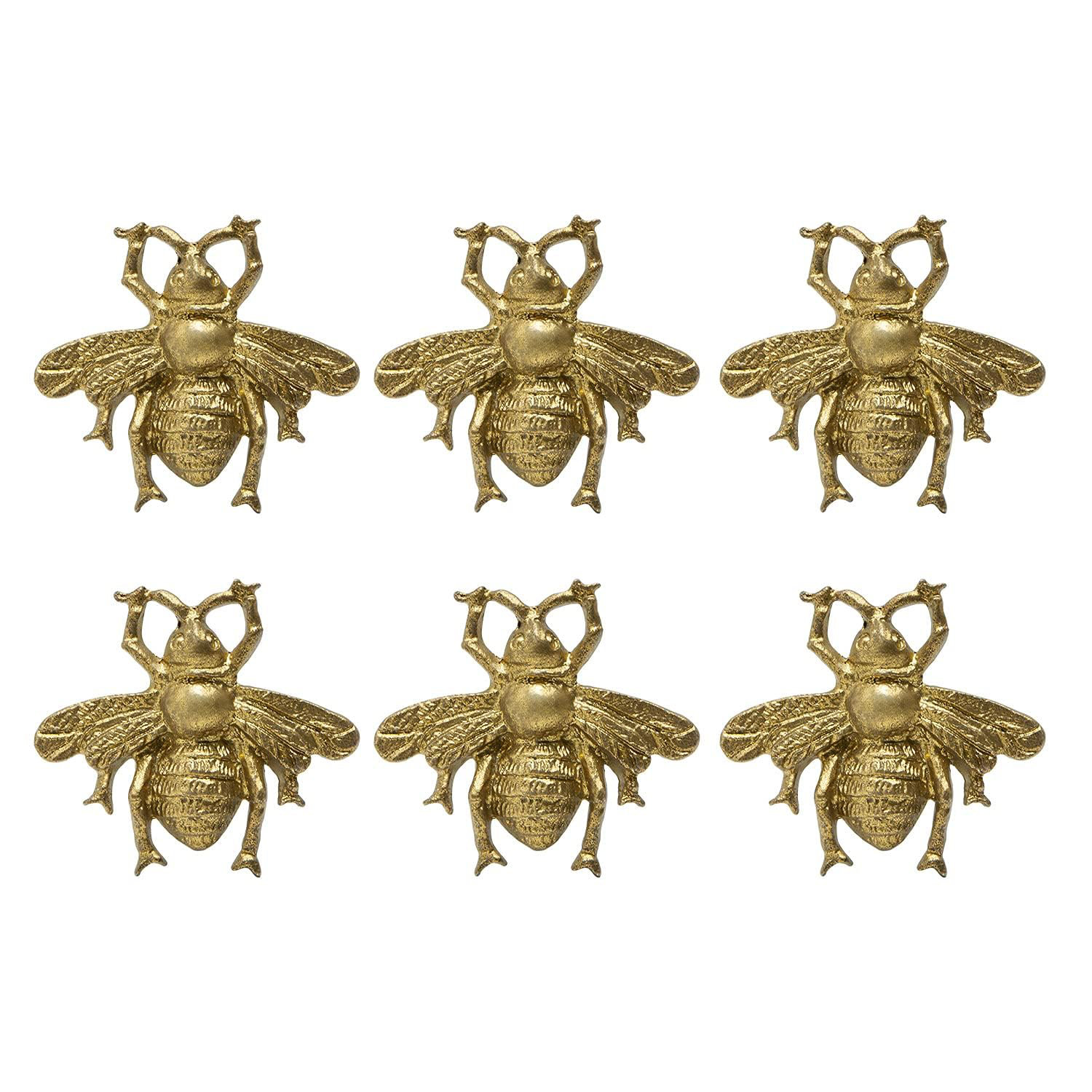 MARLIN MANUFACTURING COMPANY, INCORPORATED Set Of 6 Vintage Gold Zinc Cabinet Knobs, Decorative ...