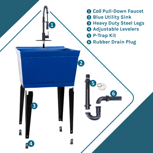 Utility-Sink 22.875 In. X 23.5 In. 19 Gallon Thermoplastic Utility Sink ...