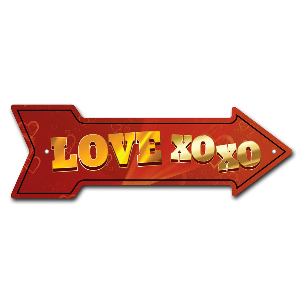 SignMission Love XO XO Arrow Removable Decal Funny Home Décor 18" Wide ...