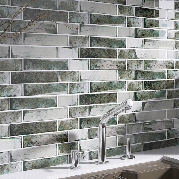 Symple Stuff Winni Beveled Glass Mosaic Sheet Tile - Wayfair Canada