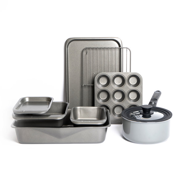 MasterClass Smart Space Non-Stick 7pc Bakeware Set and Saucepan Set ...