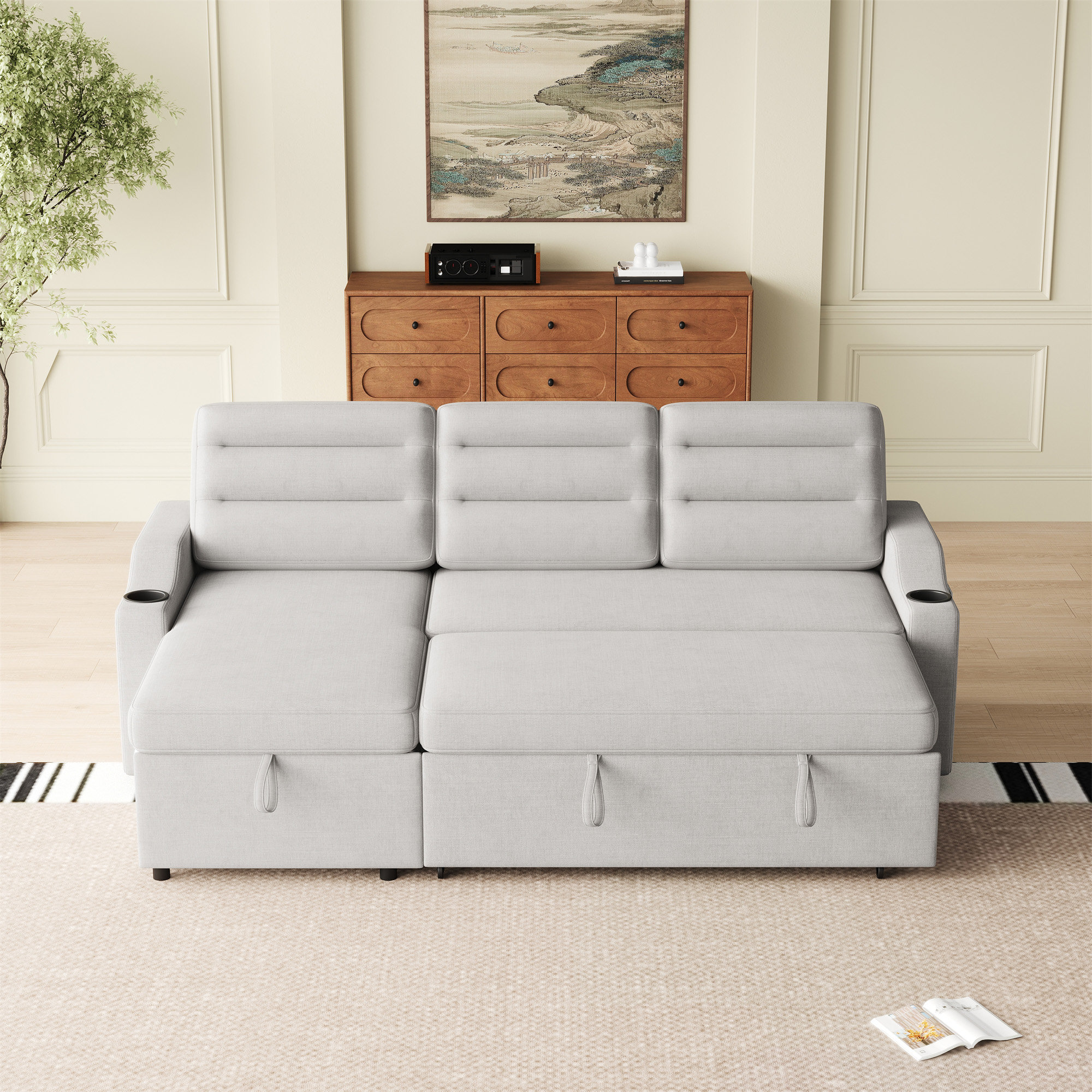 Ivy Bronx MH83.5" Convertible Sleeper Combo Sofa | Wayfair