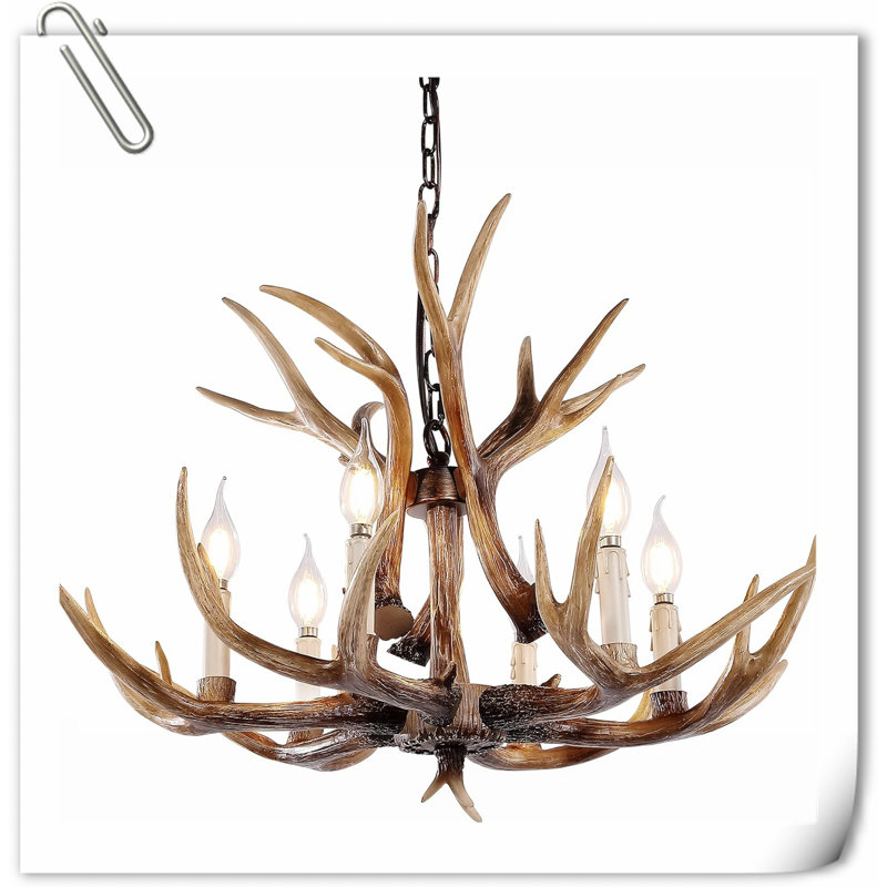 World Menagerie Boylon 6 - Light Antique Brass LED Novelty Pendant ...