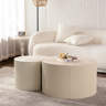 Latitude Run® Handcrafted Coffee Table For Living Room, Beige And White ...
