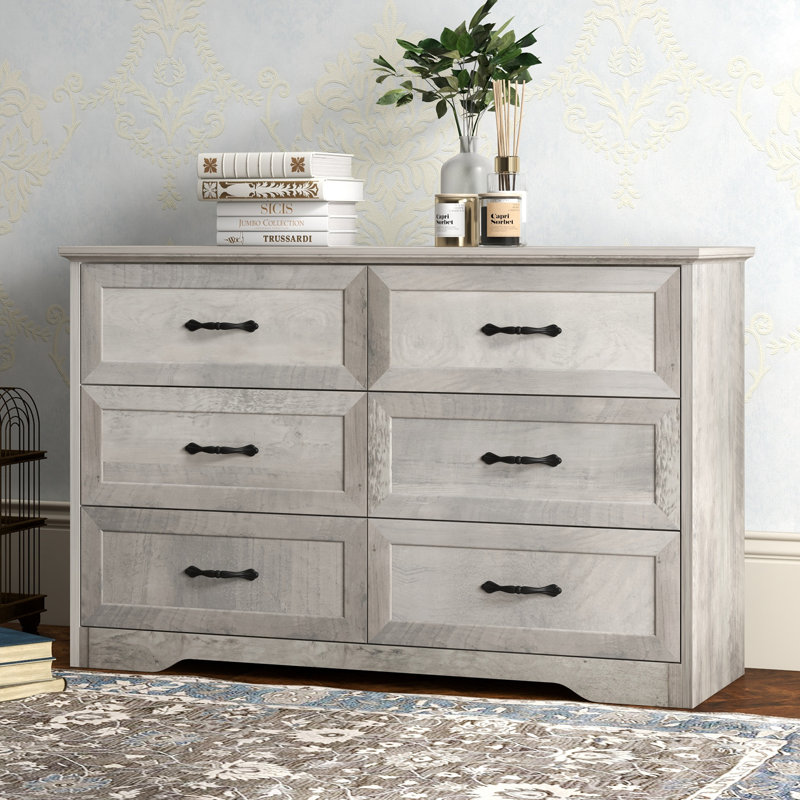Gracie Oaks Brevette 6 - Drawer 47.2" W Double Dresser | Wayfair