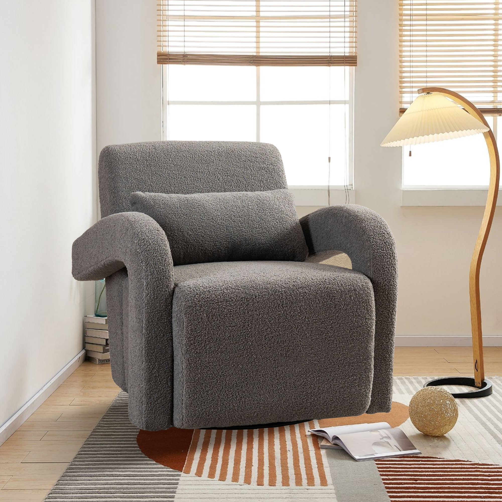 Ivy Bronx Maddisyn 30.5'' Wide Swivel Armchair Upholstered Accent Chair ...