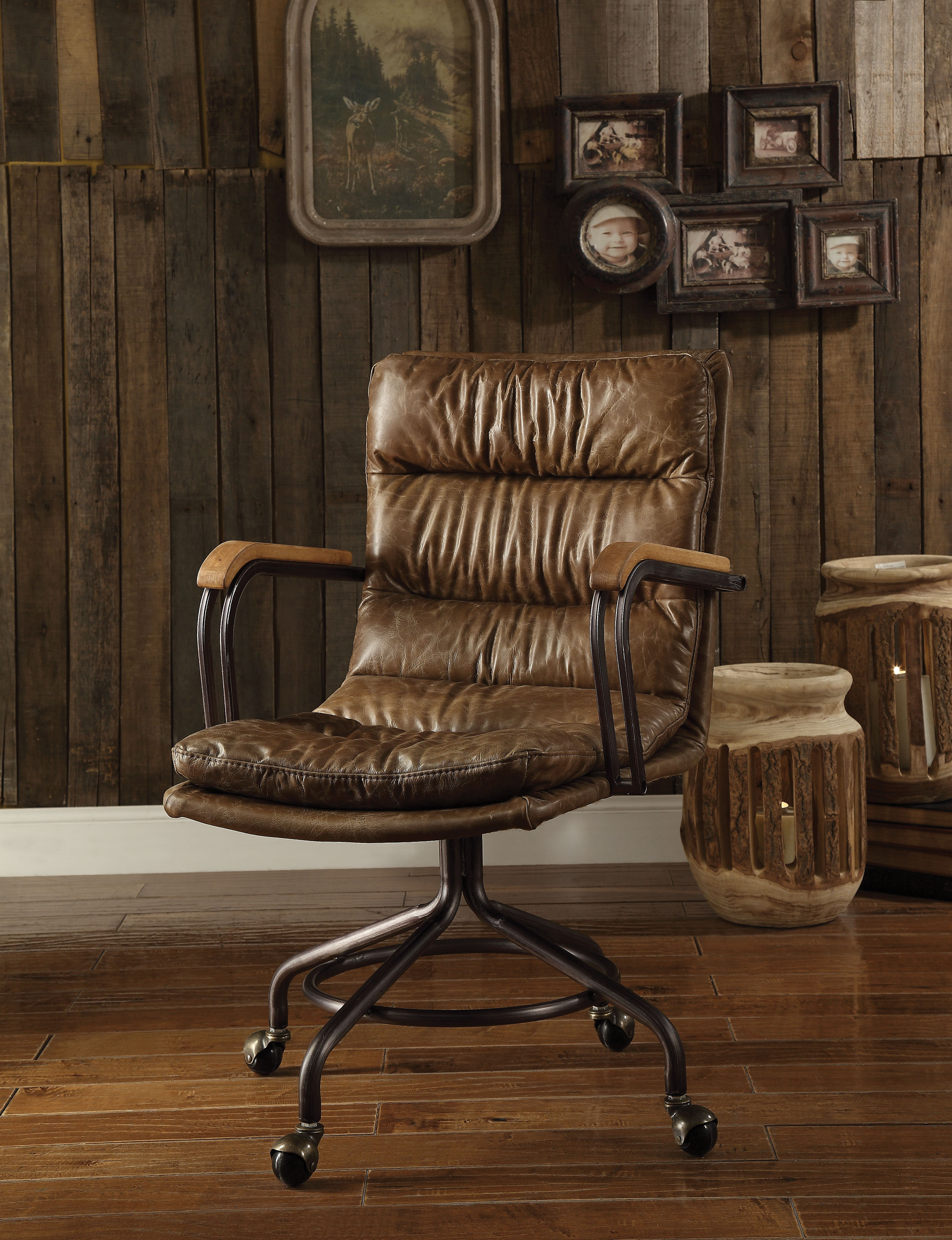 Loon Peak® Elser Genuine Leather Task Chair | Wayfair