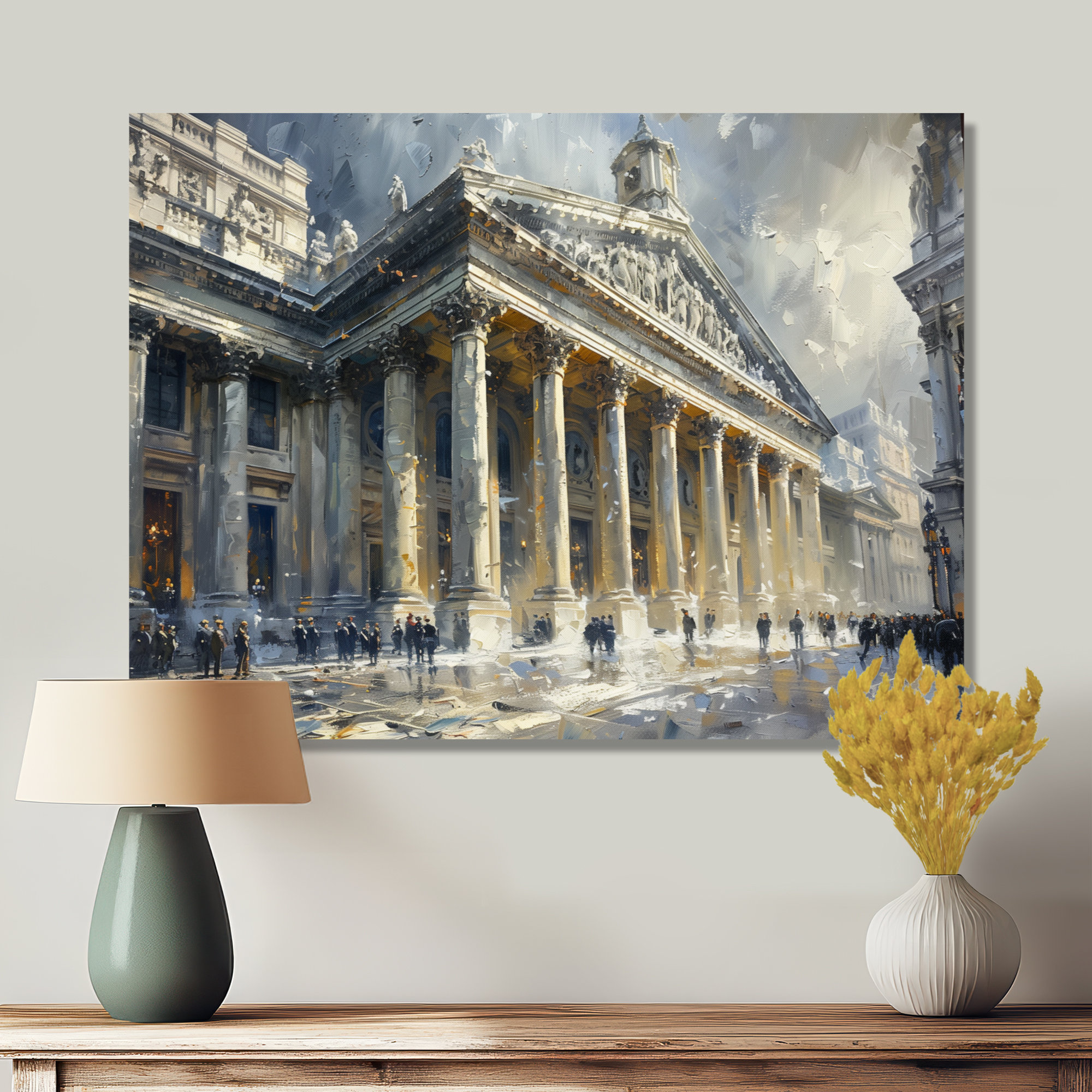 Lark Manor™ Grey White Architectural Marvel Banks - Banks Wall Art ...