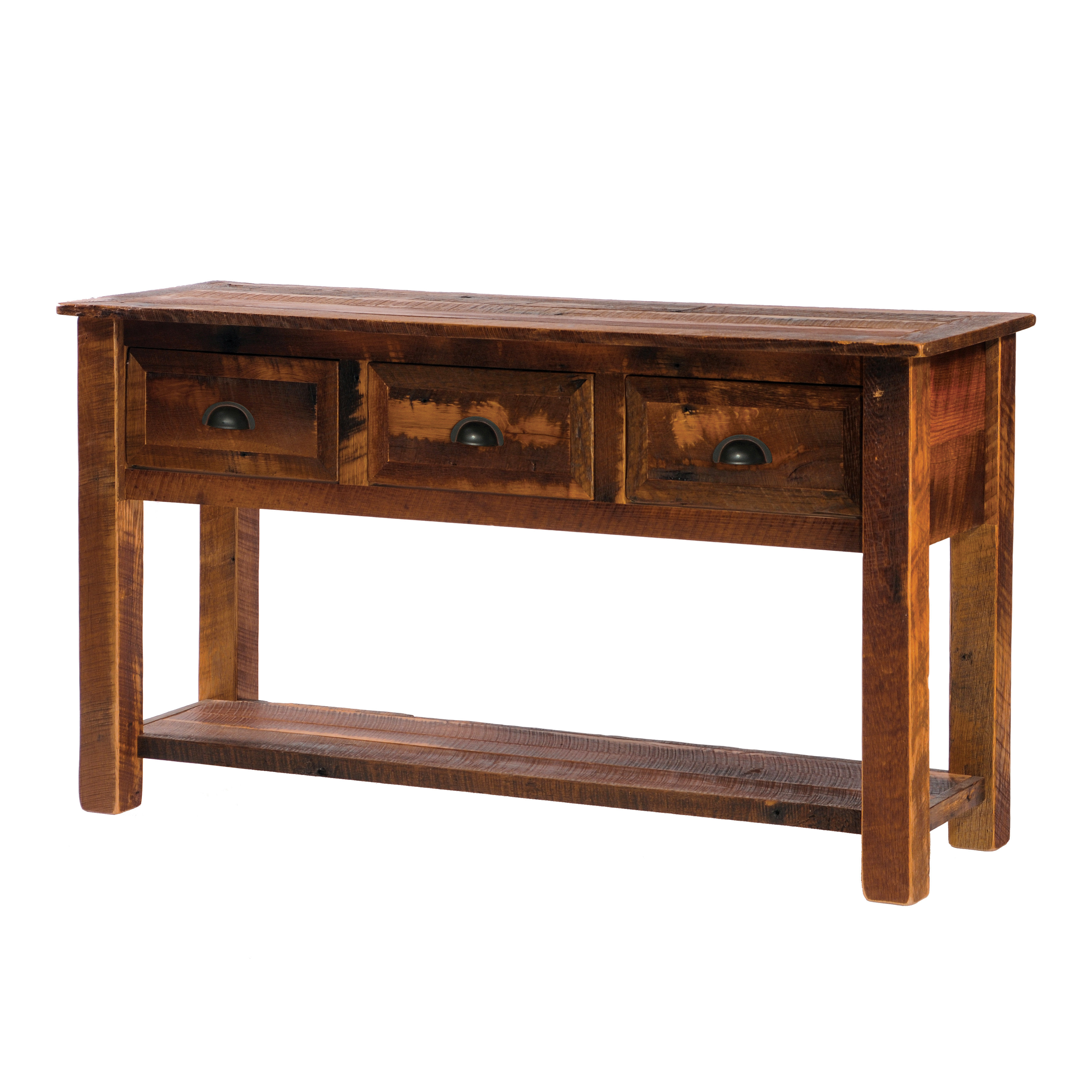 Fireside Lodge Reclaimed Barnwood 60" Solid Wood Console Table | Wayfair