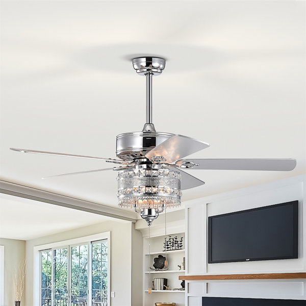 House of Hampton® 52'' modern Crystal Ceiling Fan, Fans | Wayfair