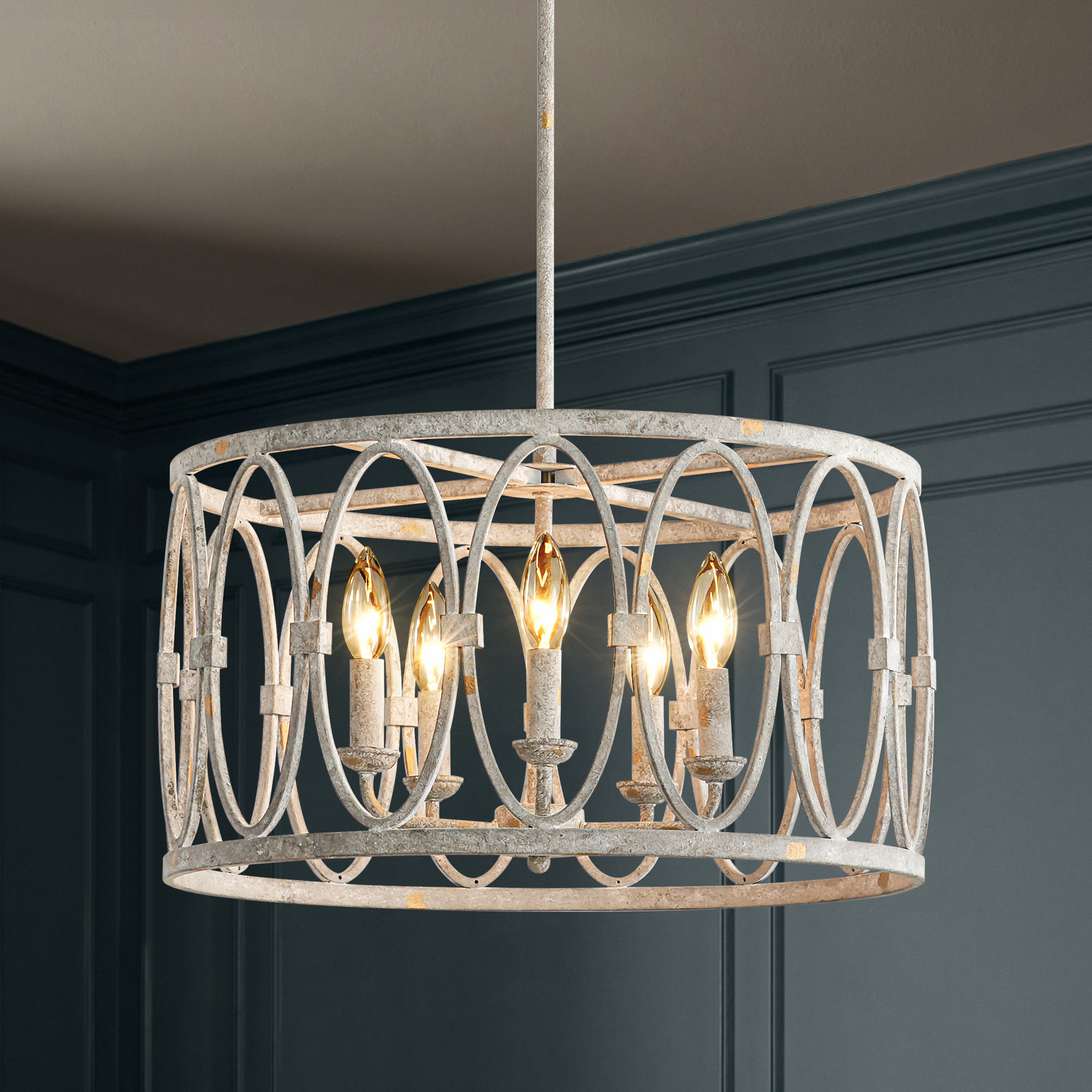 Mercer41 Alverstone 5 - Light Dimmable Drum Chandelier | Wayfair
