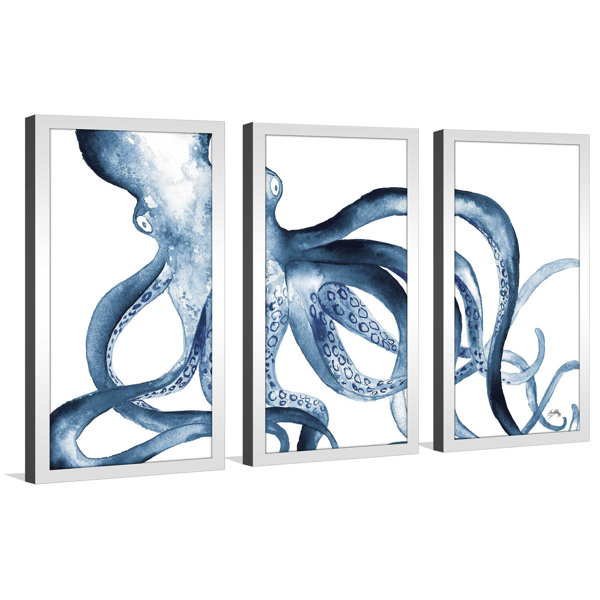 Beachcrest Home™ Octopus in the Blues by Elizabeth Medley - Multi-Piece ...