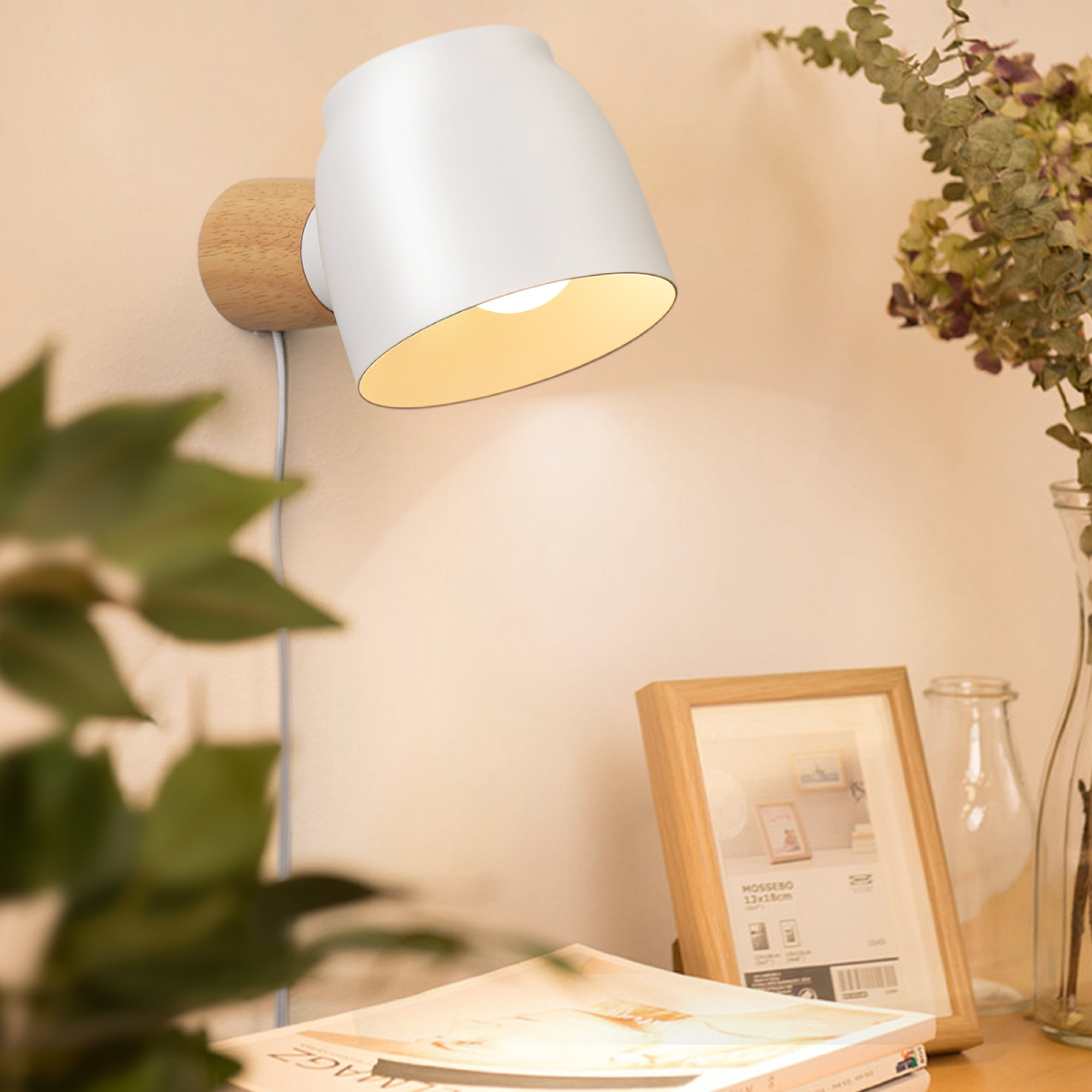 TTG PACE Plug-in Led Wall Sconce With 360°rotating Lampshade & Reviews ...