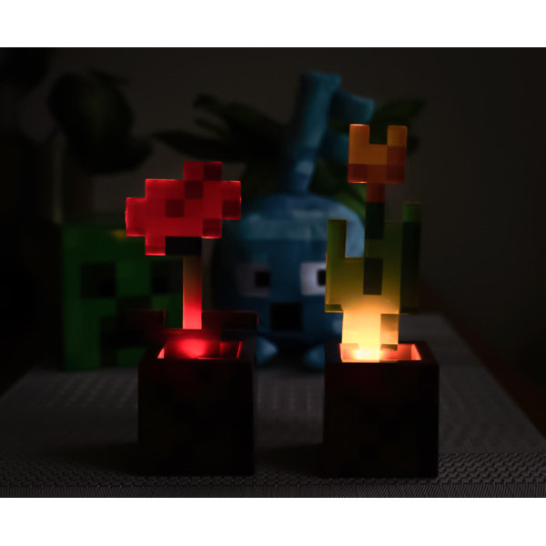 Ukonic Minecraft Orange Tulip And Poppy Flower Pot Mood Lights | Wayfair