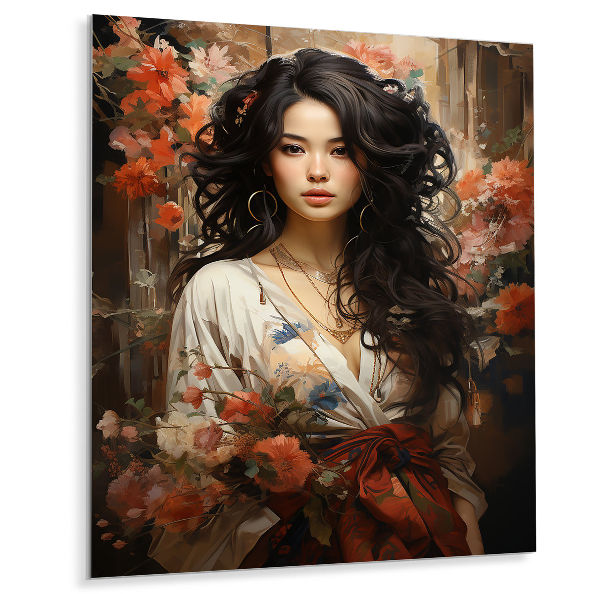 Lark Manor™ Renaissance Asian Shogun Woman I - Asian Woman Metal Wall ...