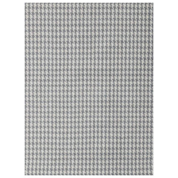 MinoriCasa Capstone Hand Loomed Wool Houndstooth Area Rug in Gray ...