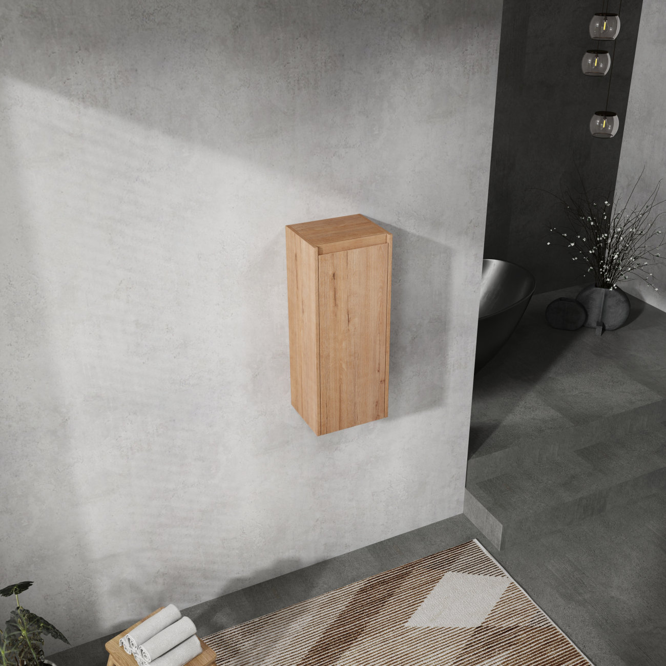 Loon Peak® 12" Bathroom Side Cabinet,Soft Close Doors,Float Mounting ...