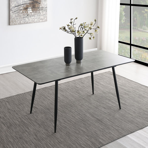 George Oliver Beck 63-Inch Butterfly Leaf Extension Dining Table Grey ...