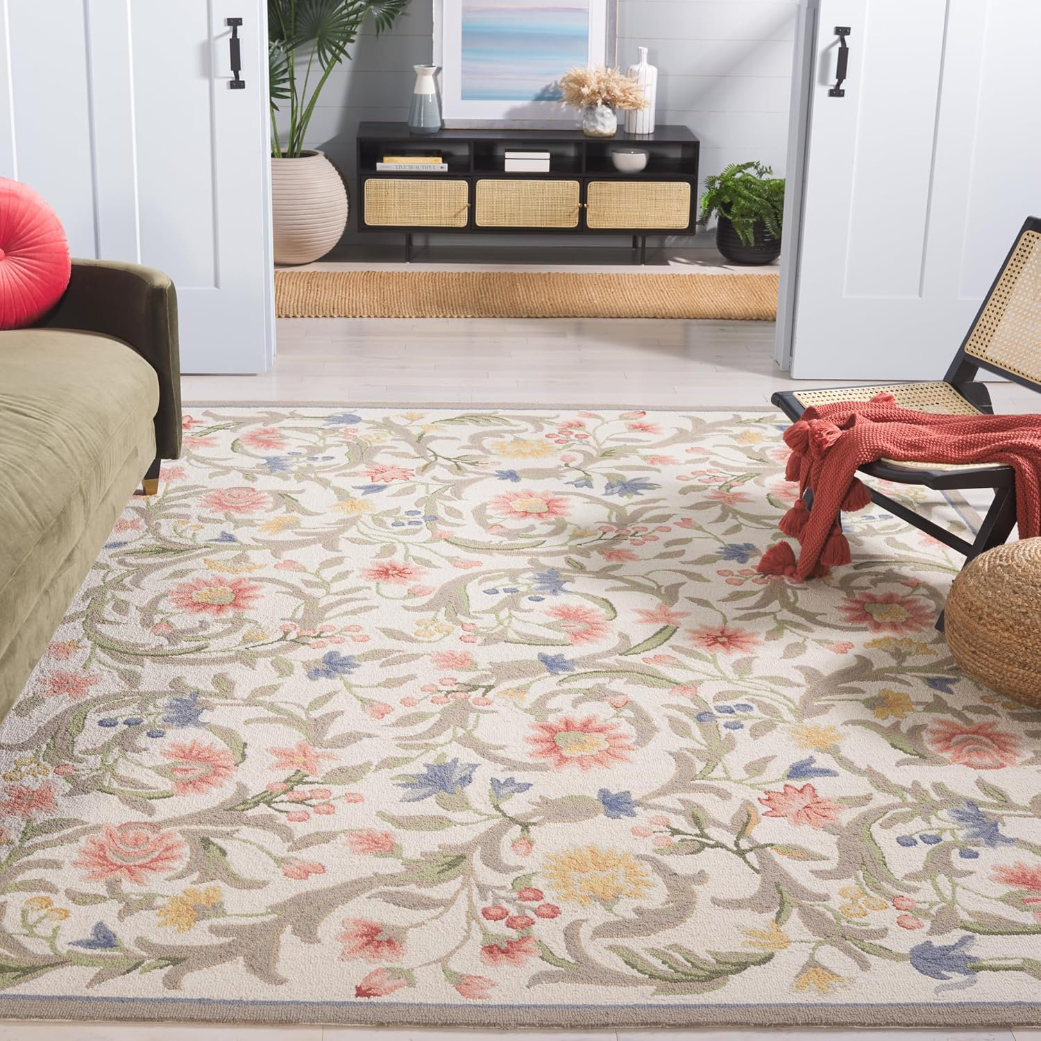 Red Barrel Studio® Area Rug - 8' X 10', Ivory, Hand-Hooked French ...