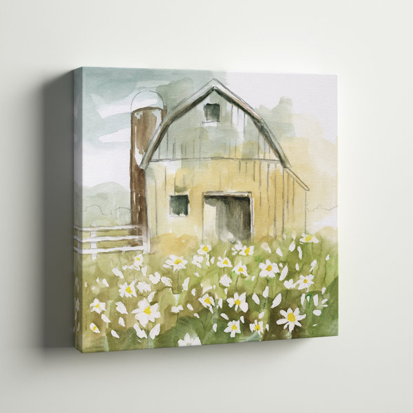 August Grove® Daisy Barn - Painting Print & Reviews | Wayfair