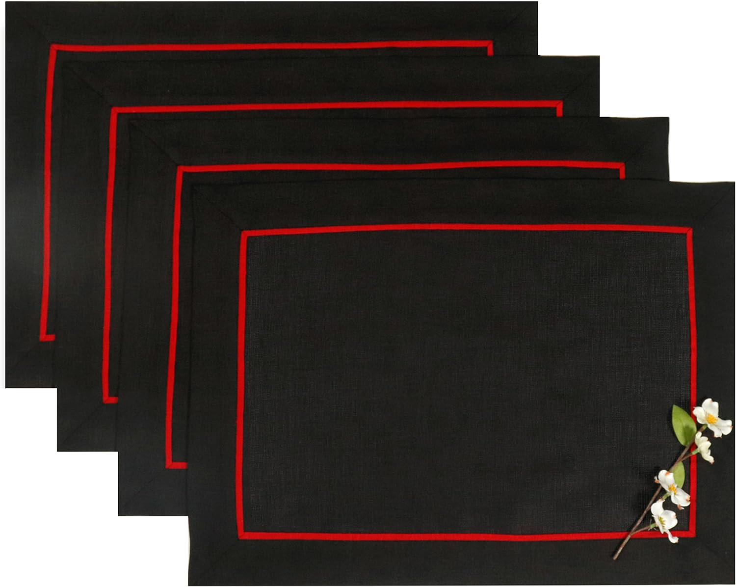 D'Moksha Homes Reversible Linen Placemats 14 x 19 Inch | Wayfair