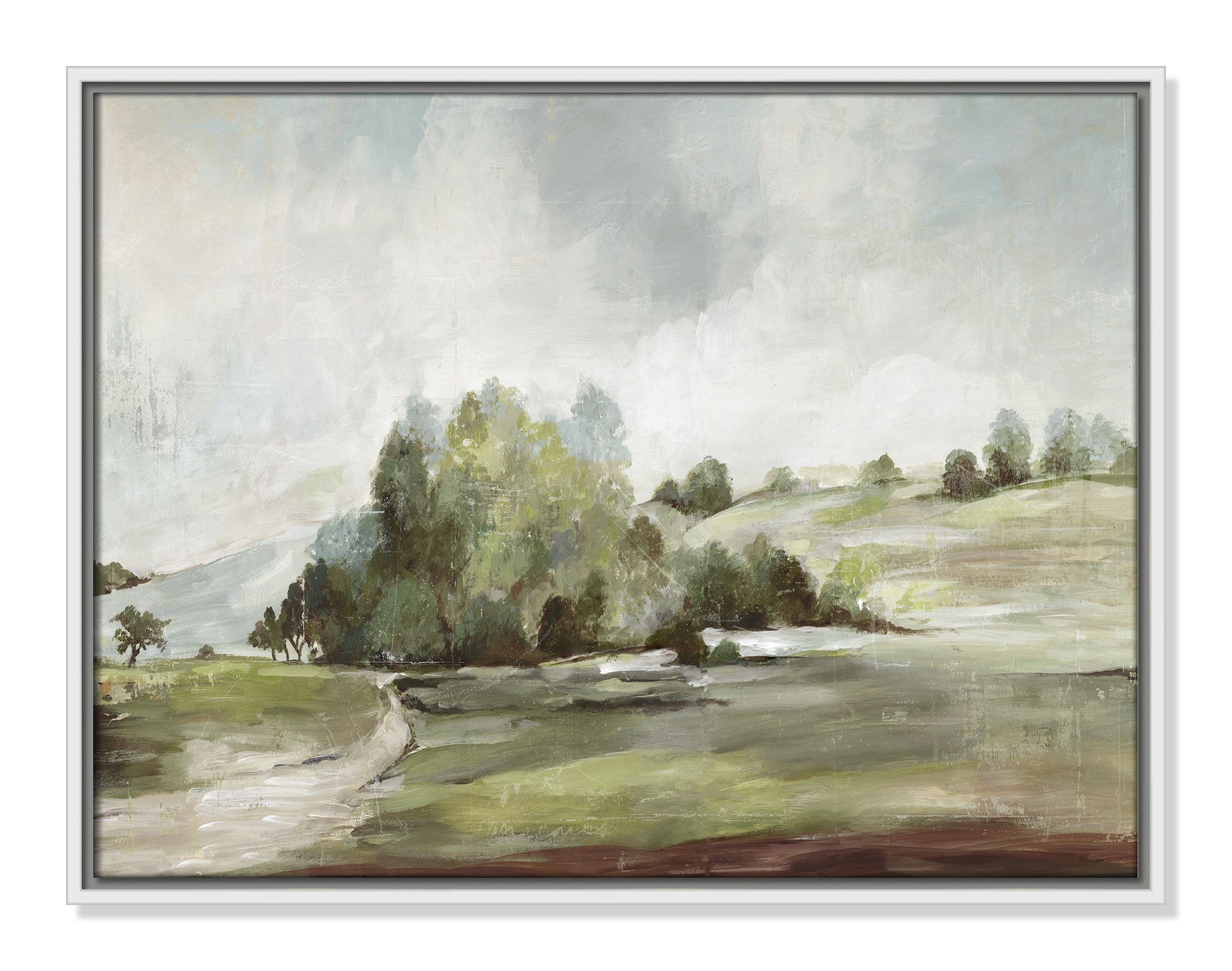 Birch Lane™ Green Country Road by Allison Pearce - Floater Frame Print ...