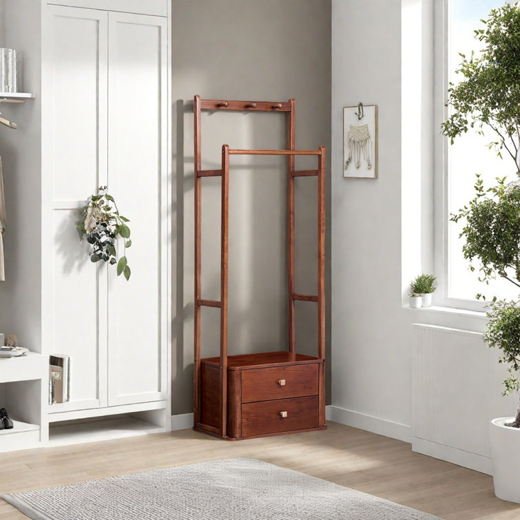 Elegant Home Furnishings.s Ash Wood Hall Tree with Double Drawers | Wayfair