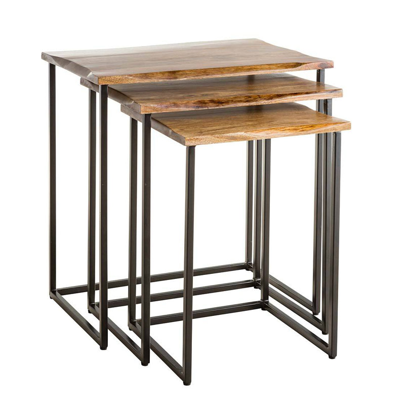 17 Stories Filibert Solid Wood Frame Nesting Tables | Wayfair