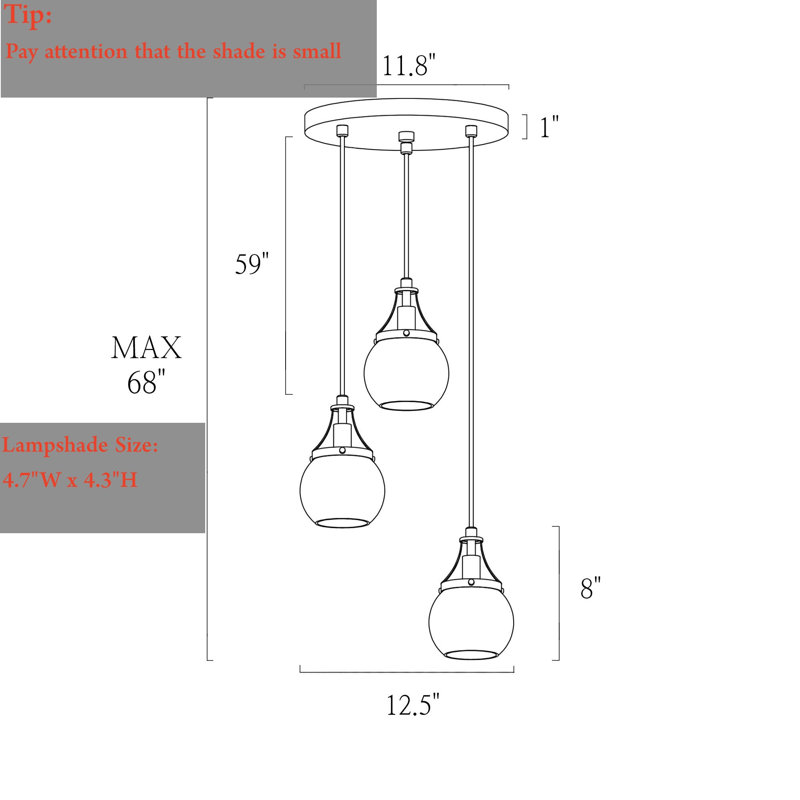 Mercer41 Loram 3 - Light Brass Pendant - Wayfair Canada