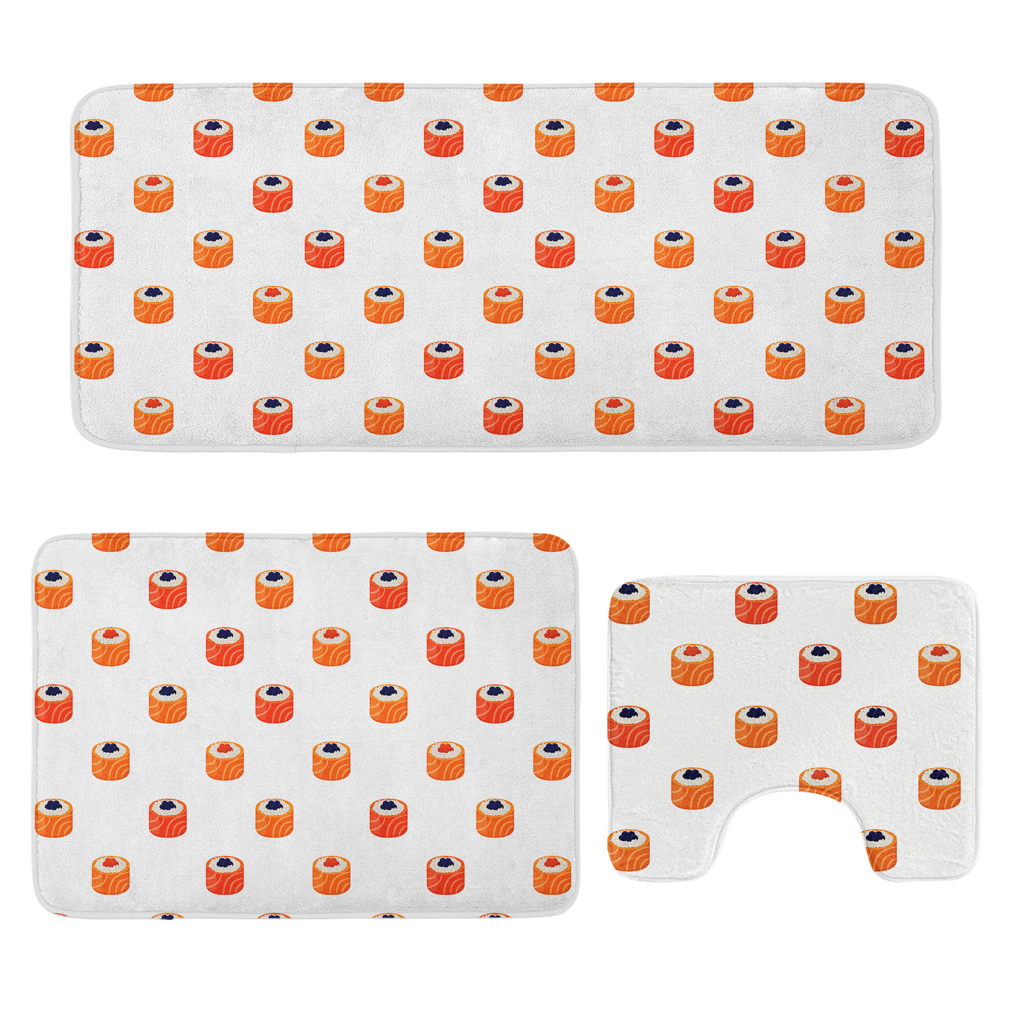 East Urban Home Sushi Bathroom Rug Set 3 Pieces U-Shape & Rectangle ...