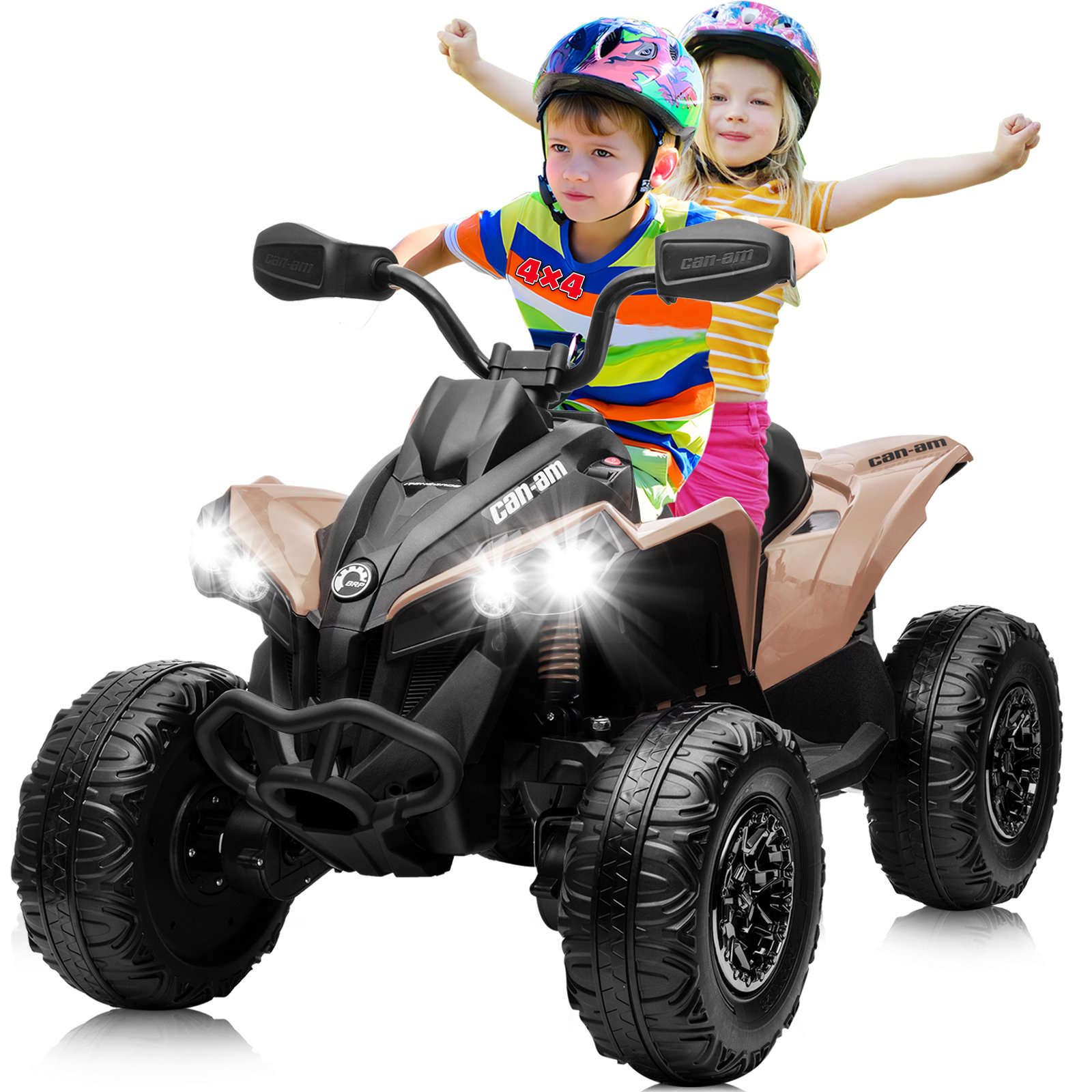 Anrli Kids ATV 24V, Two Seater Ride on Cars for Kids w/ 4x200W Powerful ...
