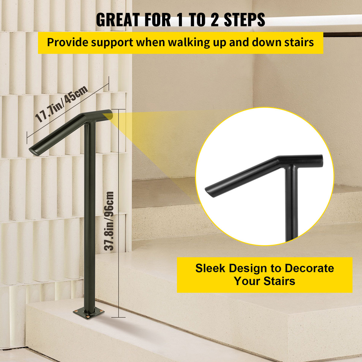 VEVOR 38" Single Post Handrail & Reviews | Wayfair