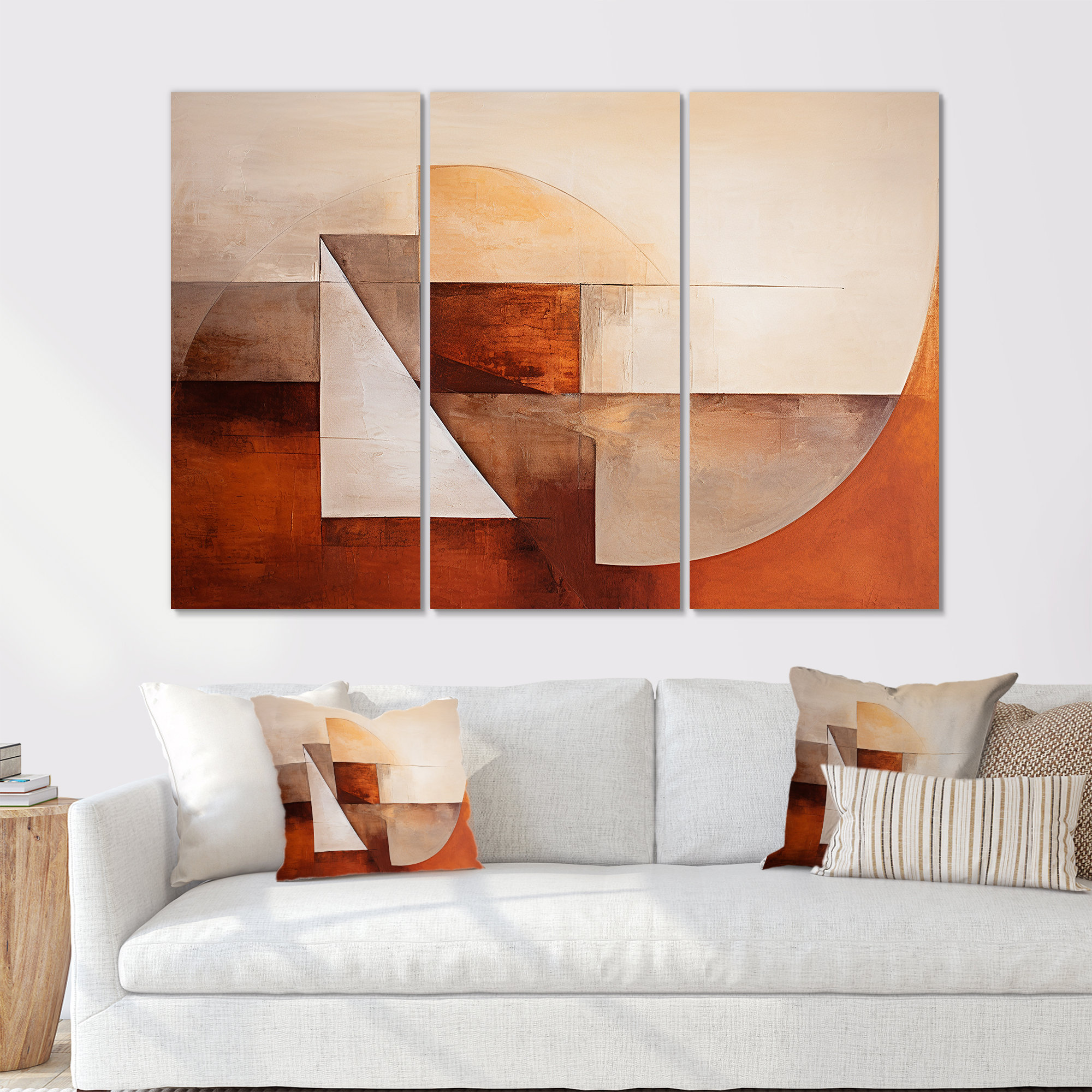 Ivy Bronx Elemental Brown Triangle - Abstract Collages Wall Art Set ...