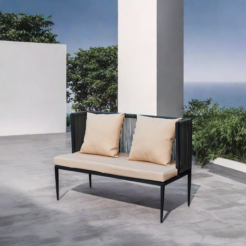 Corrigan Studio® Quaron 51.18'' Metal Outdoor Loveseat | Wayfair