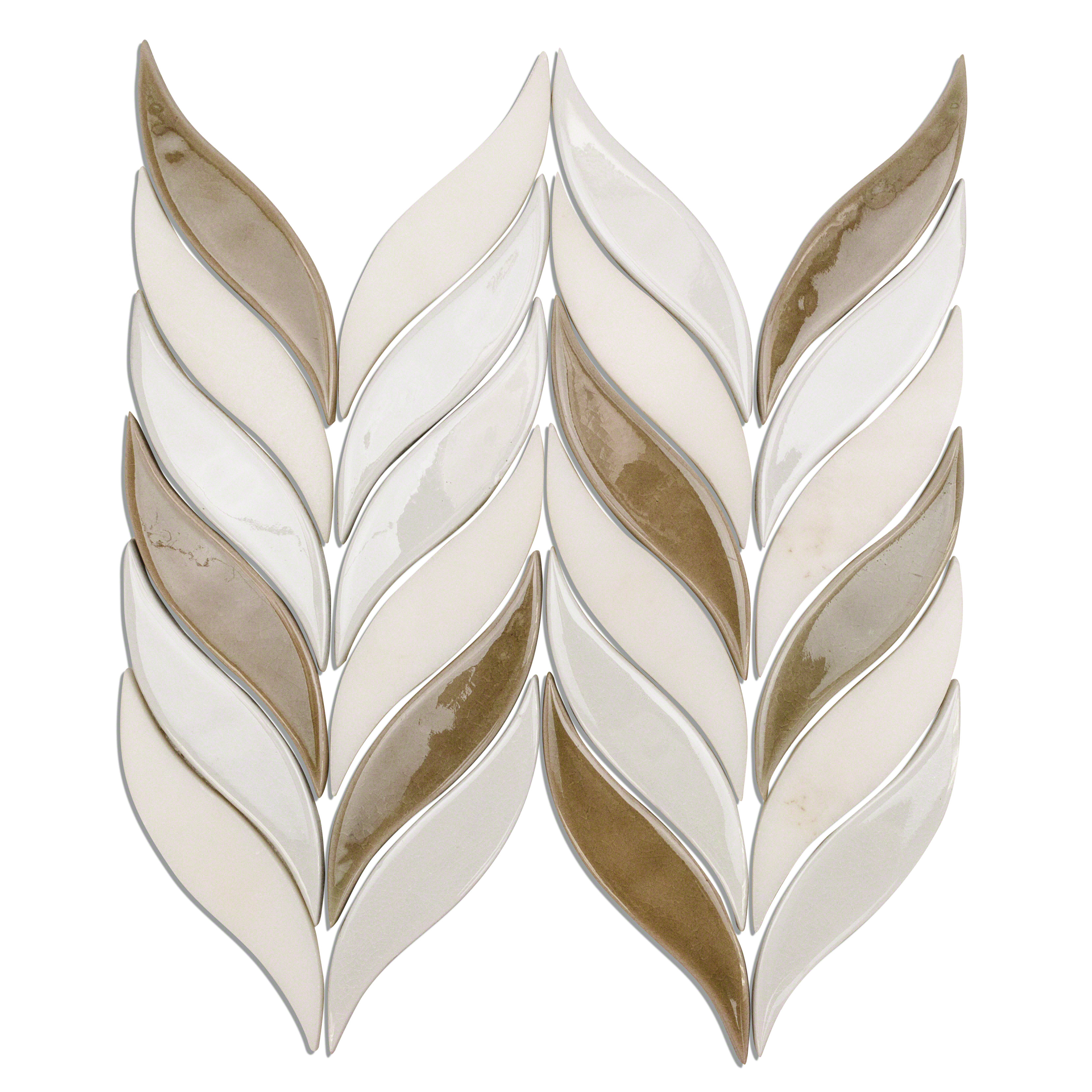 Bond Tile Divine Sprig 2" x 3" Ceramic Mosaic Wall Tile (0.86 Sq. Ft ...