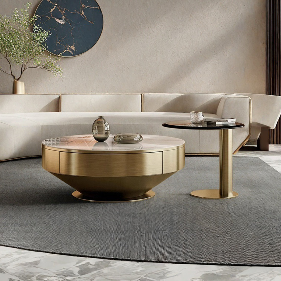 Trentastic Trails Light luxury modern round rock table | Wayfair