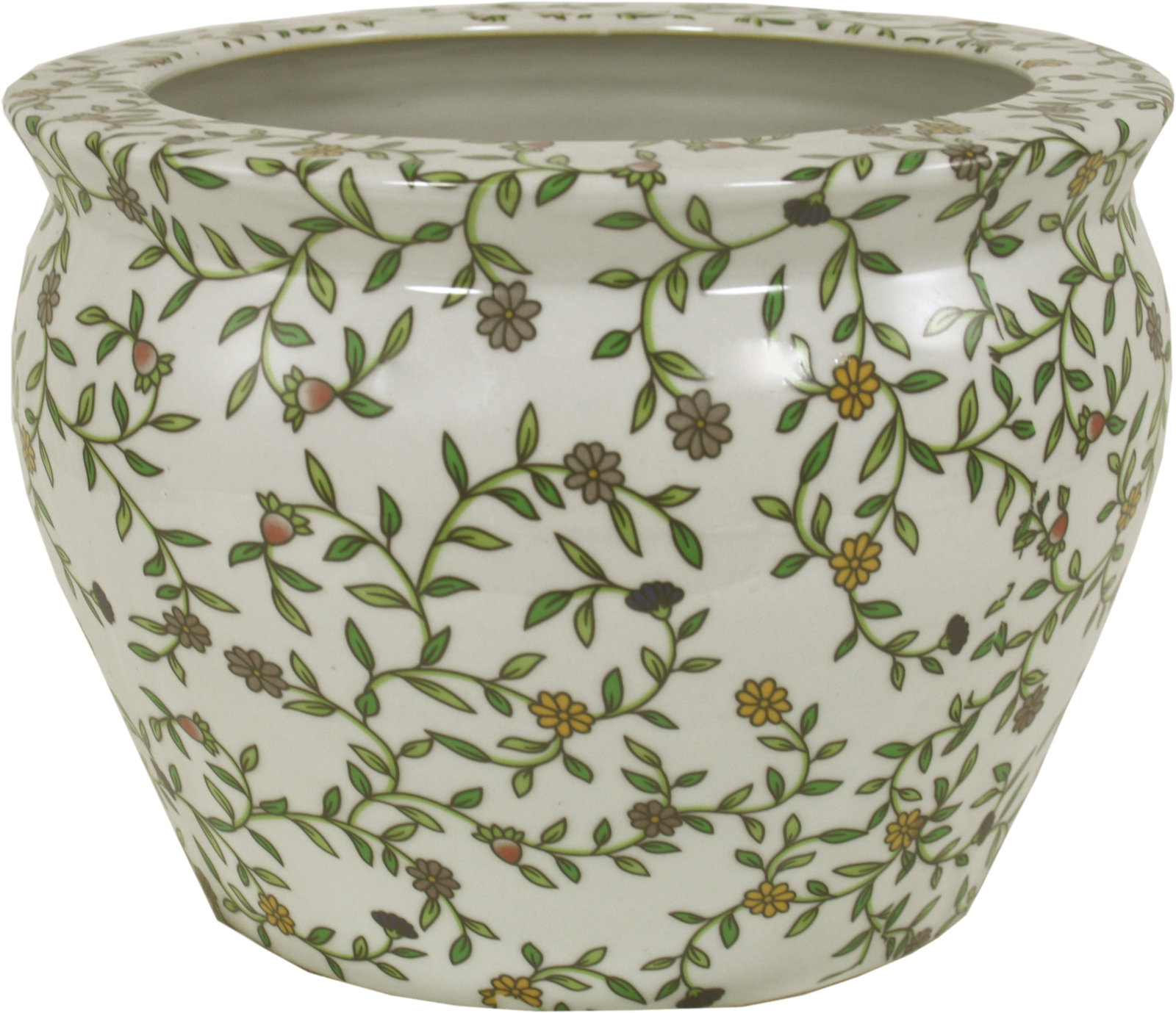 Alwyn Home Summer Flower Sprig Decorated Ceramic Cachepot & Reviews ...