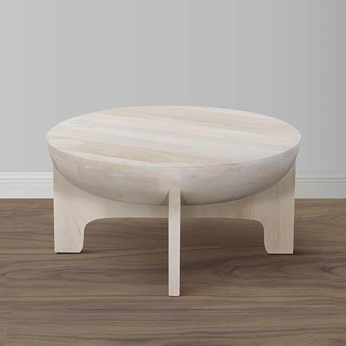 Corrigan Studio® Tomas 32 Inch Coffee Table Classic Washed White Mango ...