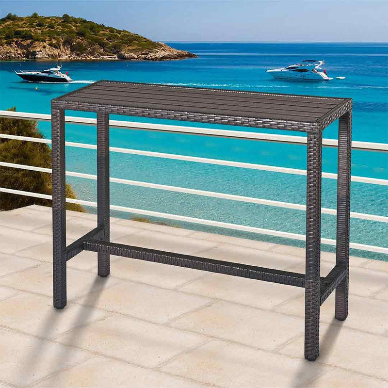 Latitude Run® Outdoor Bar Table Patio Counter Height Table 45" Long ...