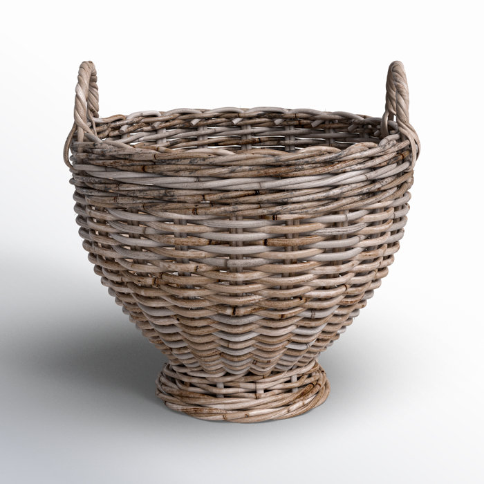 Zeppelin Cup Shaped Woven Rattan Footed Basket Storage & Reviews ...