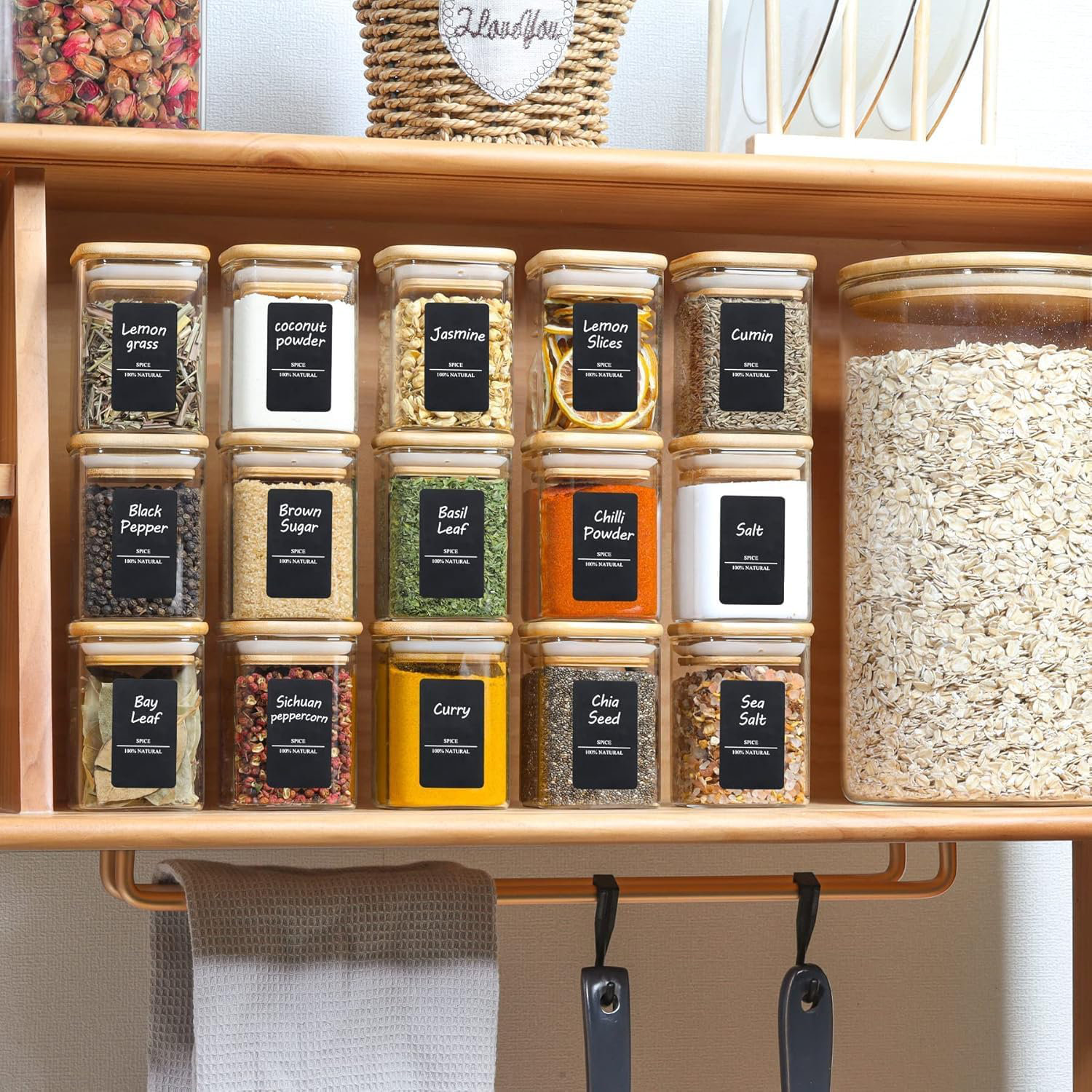Gracie Oaks 6Pcs 6 Oz Spice Jars With Label Trial Set, Glass Spice Jars ...