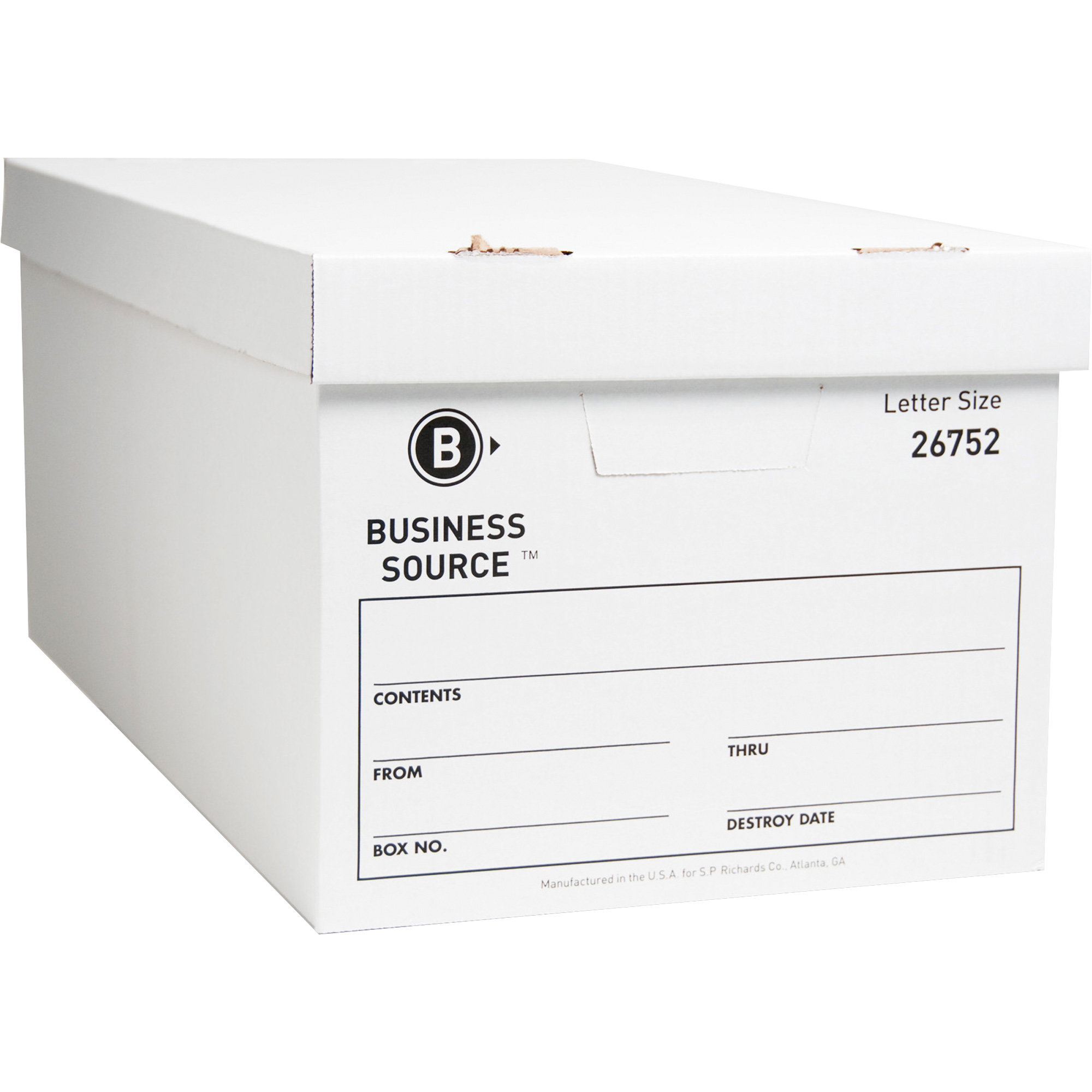Business Source Storage Box, Lift Off Lid, Letter, White, 12-Pack | Wayfair