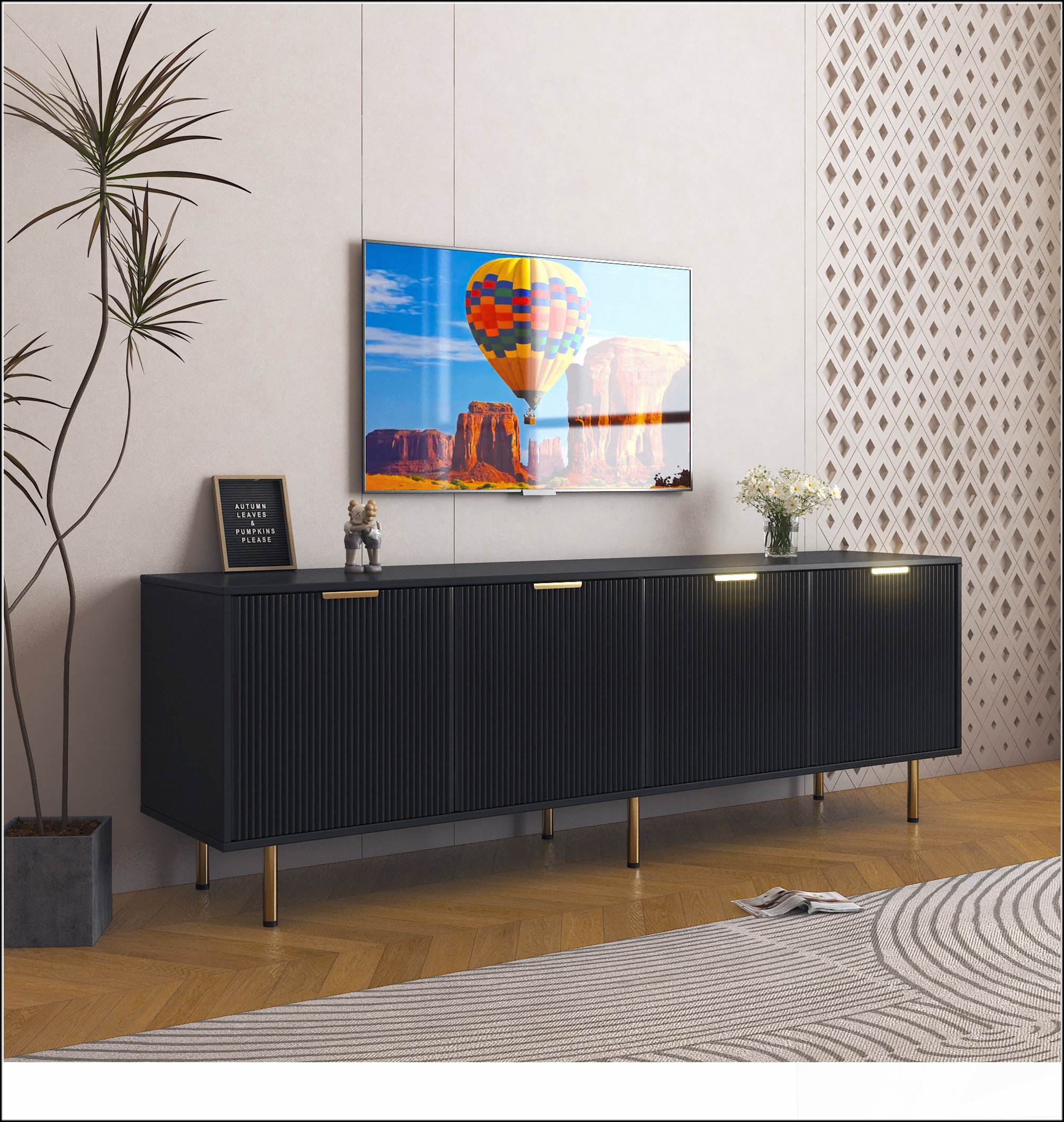 Ophelia & Co. Modern warm TV cabinet for 80 inch TV Stands, for Living ...