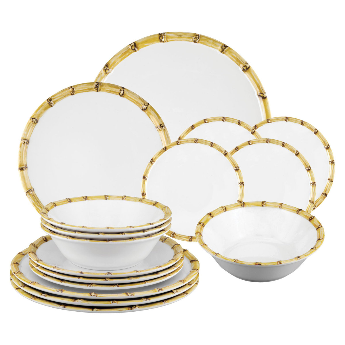 Bayou Breeze Golz 16 Piece Melamine Dinnerware Set, Service for 4 | Wayfair