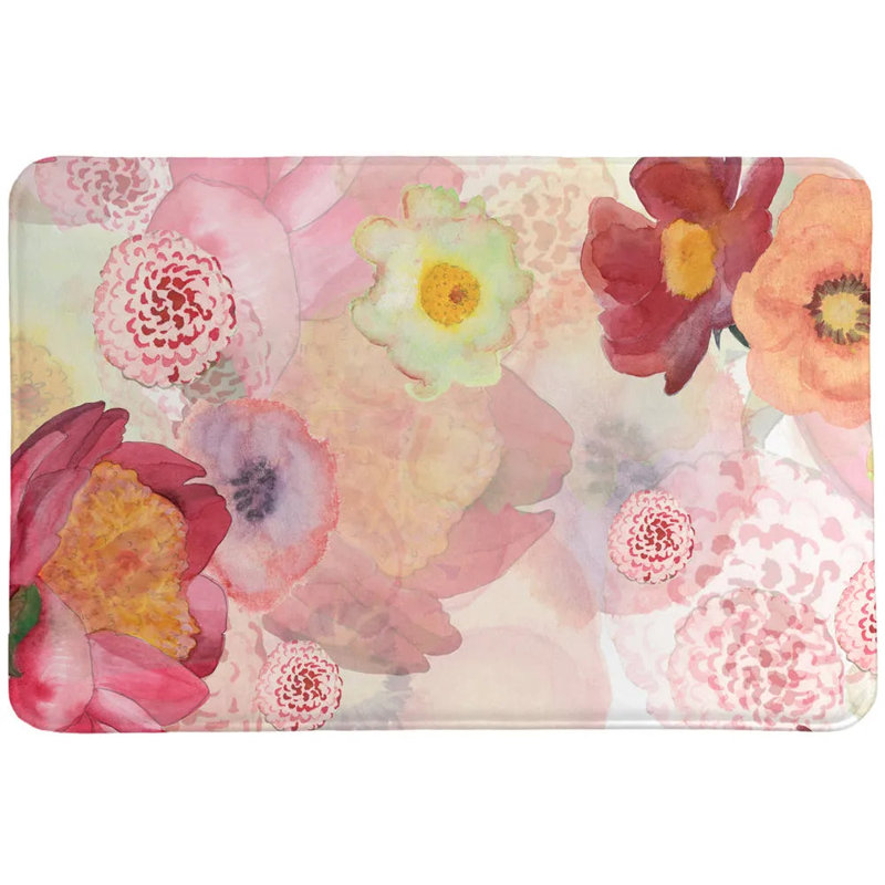 Winston Porter Narges Floral Hope Memory Foam Rug | Wayfair